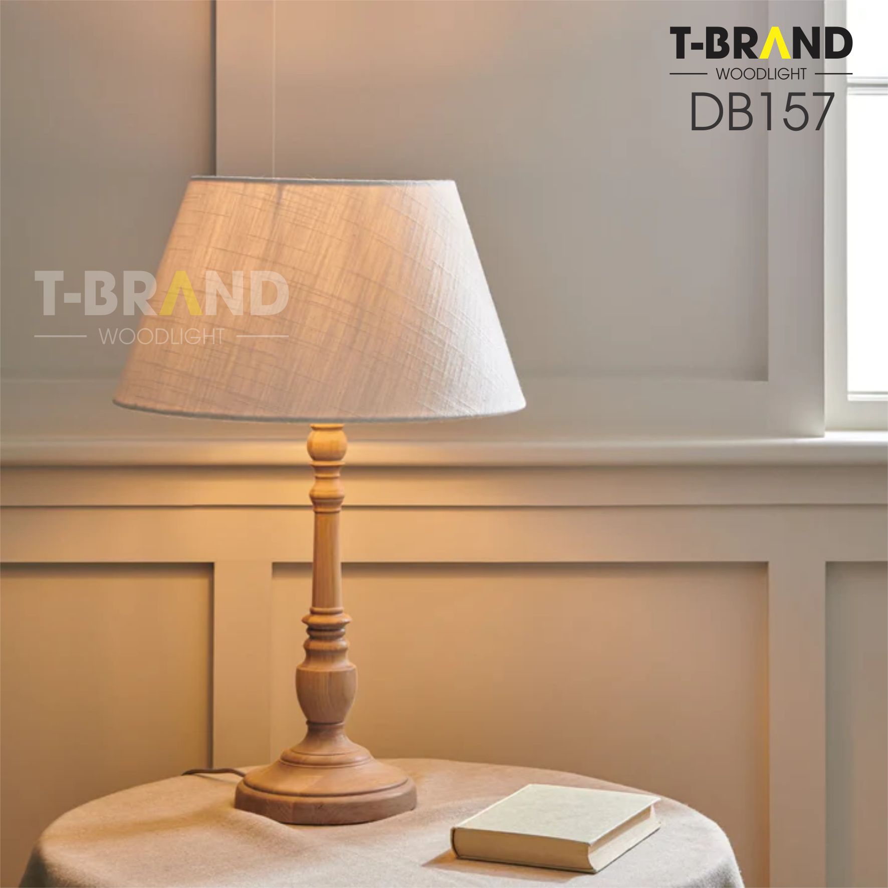 Đèn bàn – đèn ngủ khách sạn hotel resort DB157 - Đèn gỗ trang trí T-Brand