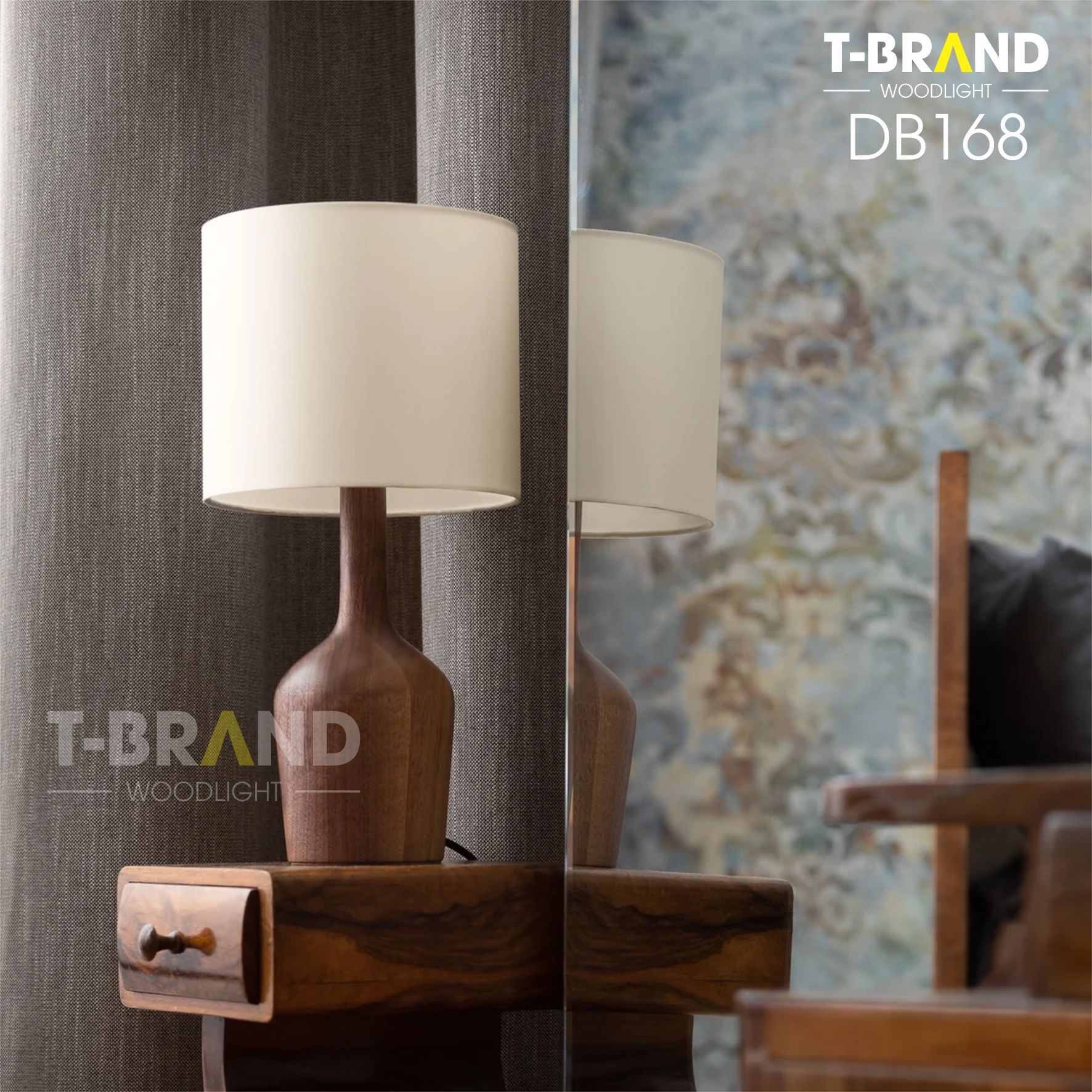 Đèn bàn – đèn ngủ khách sạn hotel resort DB168 - Đèn gỗ trang trí T-Brand