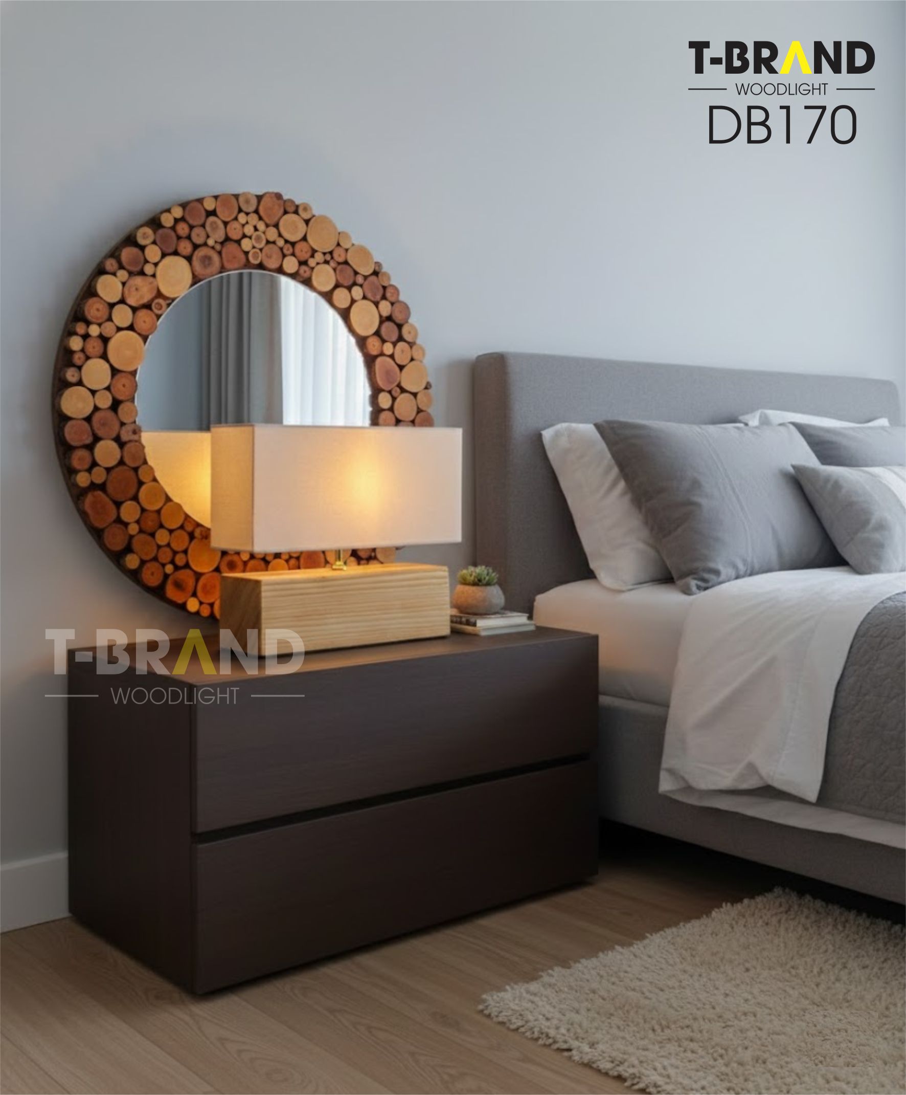 Đèn bàn – đèn ngủ khách sạn hotel resort DB170 - Đèn gỗ trang trí T-Brand