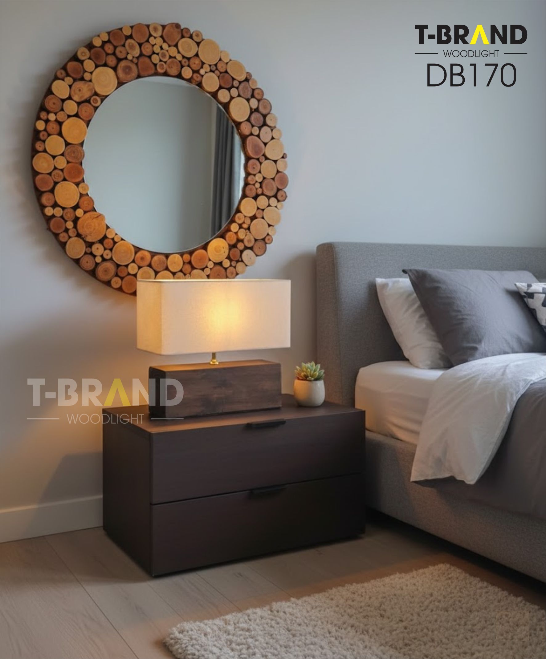 Đèn bàn – đèn ngủ khách sạn hotel resort DB170 - Đèn gỗ trang trí T-Brand